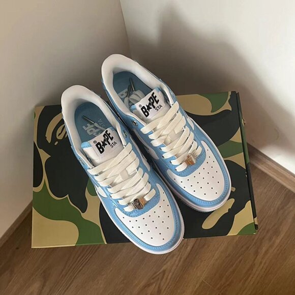 Bape | Shoes | A Bathing Ape Bape Classic Lightning Star White Blue ...